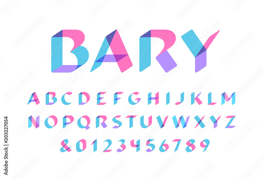 Transparent font. Vector alphabet with overlay effect letters and ...