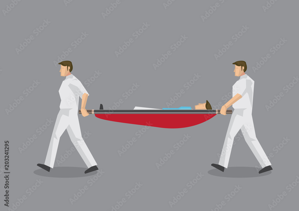 Carrying Stretcher Cartoon Vector Illustration Stock Vector | Adobe Stock