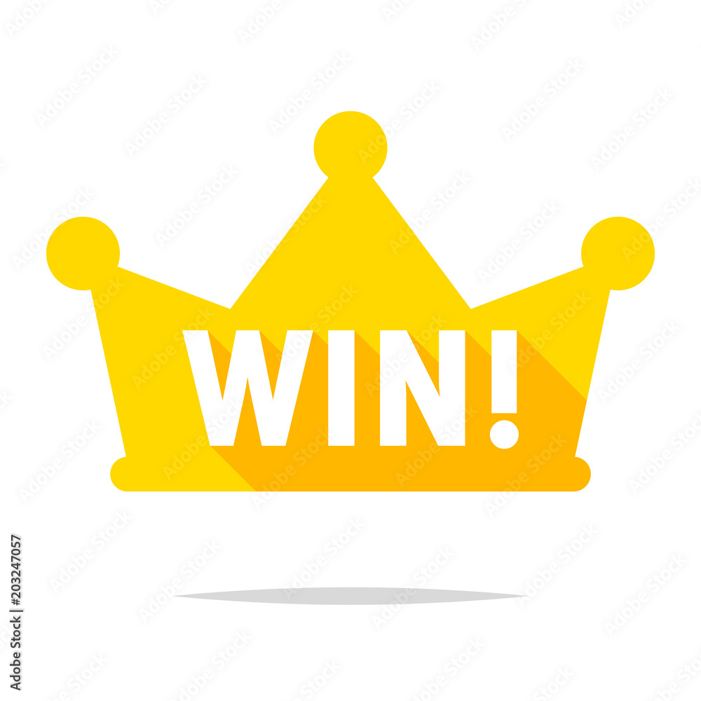 WIN crown label vector Stock Vector | Adobe Stock