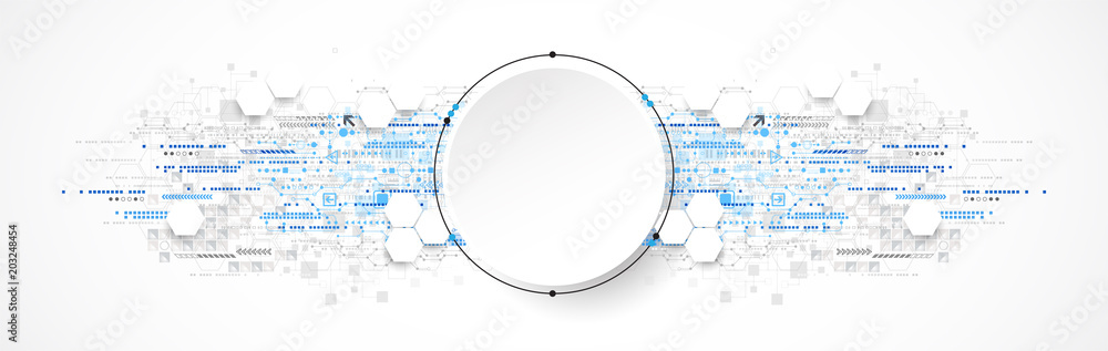 Abstract circle technology concept. Circuit board, high computer color ...