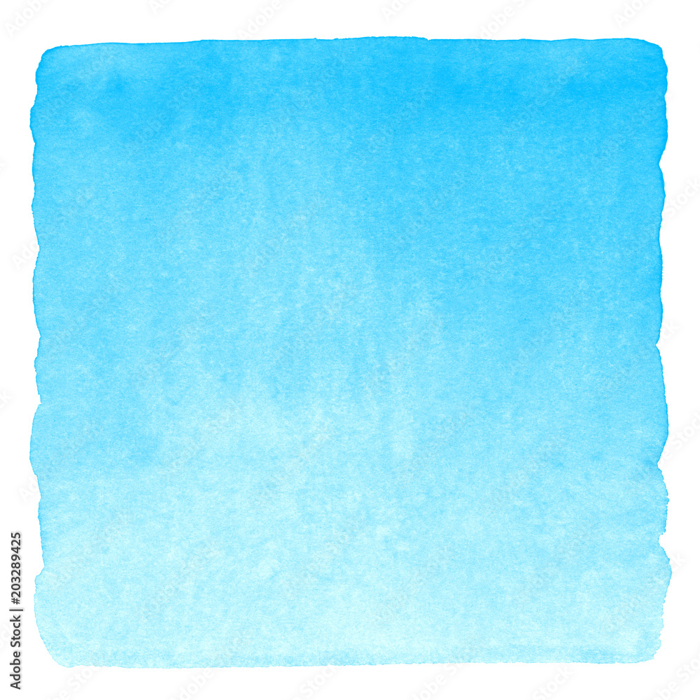 Sky blue watercolor gradient square texture. Painted abstract ...