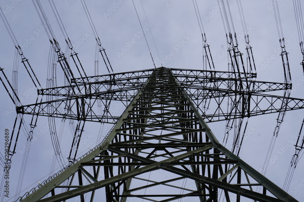 Strommast Freileitungsmast Tragmast Abspannmast Nahaufnahme Stock-Foto ...