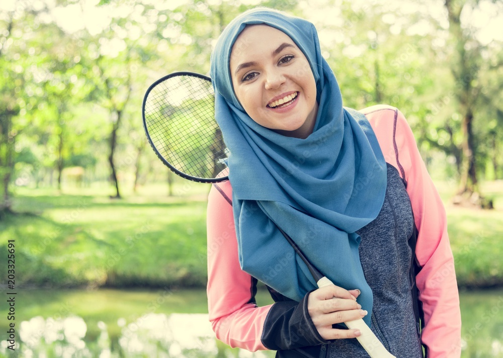 Islamic woman healthy lifestyle Stock Photo | Adobe Stock
