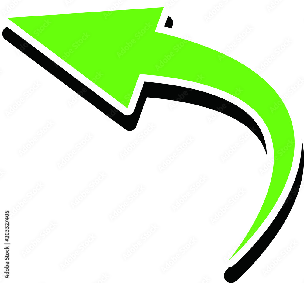 Simple Bent arrow material Stock Vector | Adobe Stock