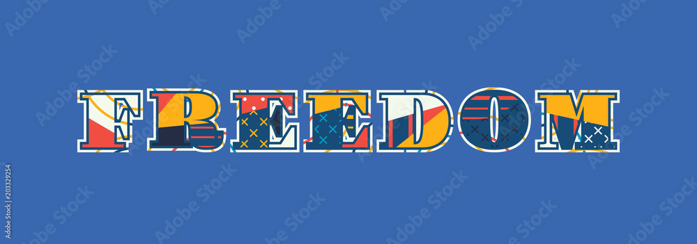Freedom Concept Word Art Illustration Stock Vector | Adobe Stock