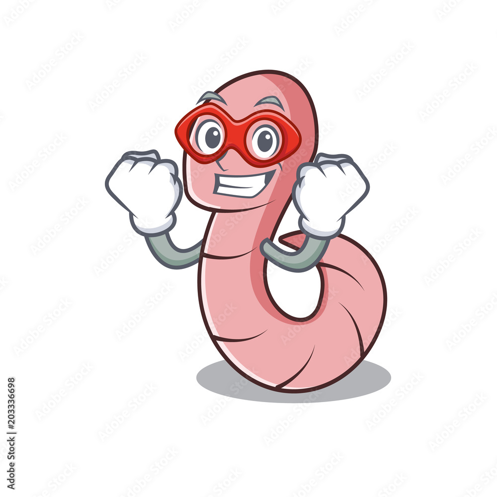 Super hero worm character cartoon style Stock Vector | Adobe Stock