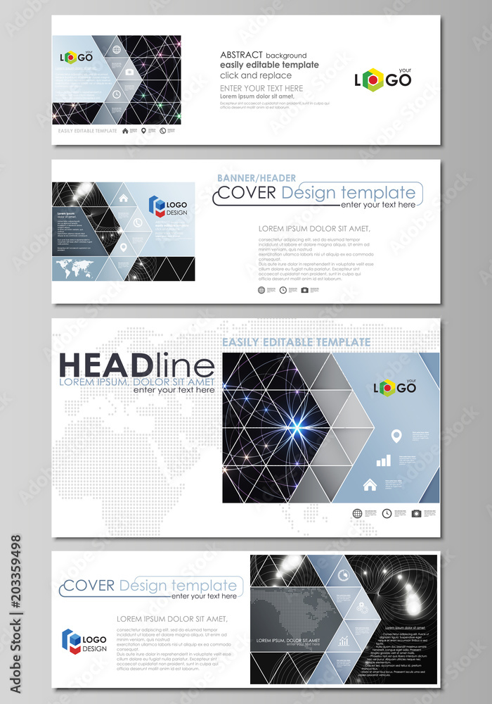 Social media and email headers set, modern banners. Business templates ...