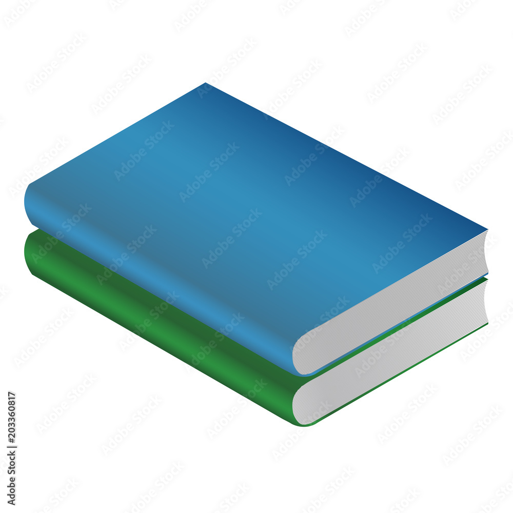 book green isolated on white background vector illustration. Stock ...
