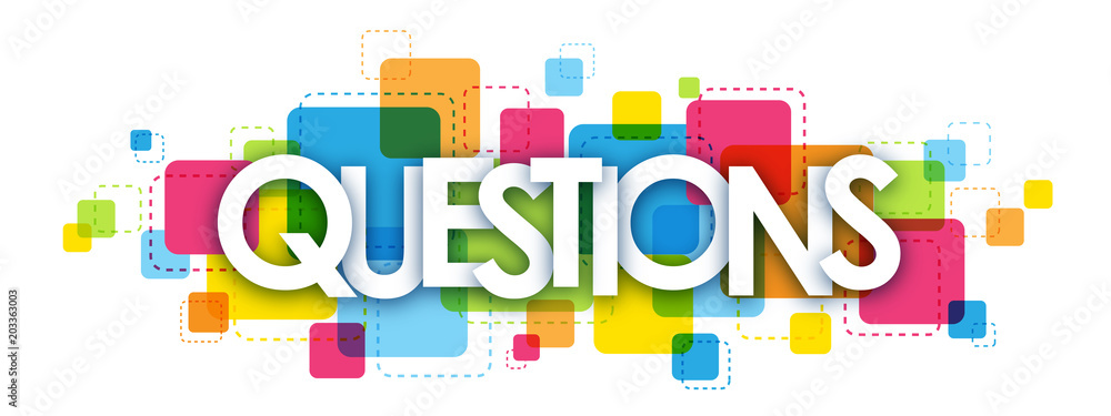QUESTIONS colourful letters banner Stock Vector | Adobe Stock