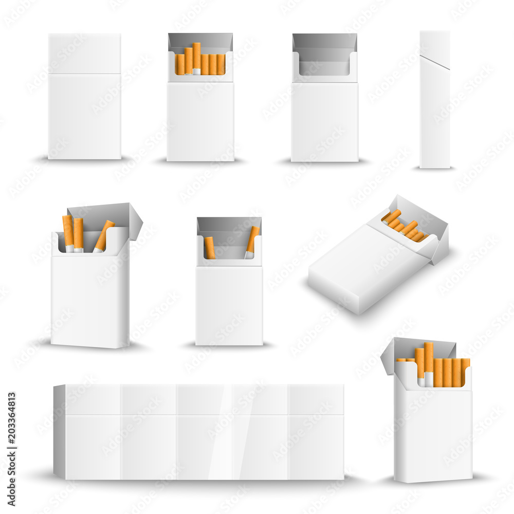 Cigarette Blank Packs Realistic Stock Vector | Adobe Stock