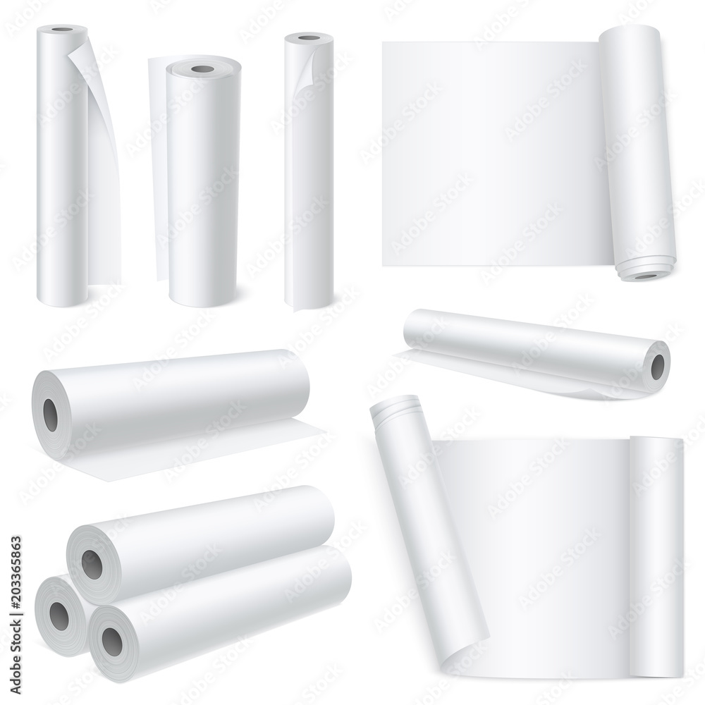 Scroll Paper Realistic Set Stock Vector | Adobe Stock