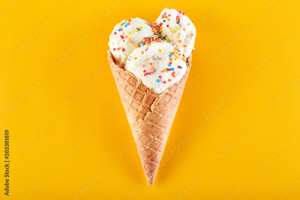 Vanilla Ice Cream Waffle Cone