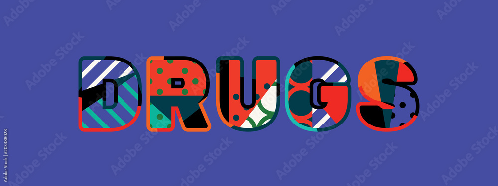 Drugs Concept Word Art Illustration Stock Vector | Adobe Stock