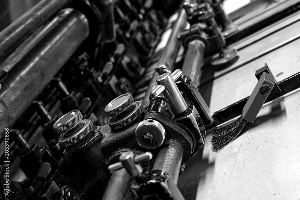Printer lithography cylinder machine printing Stock Photo | Adobe Stock
