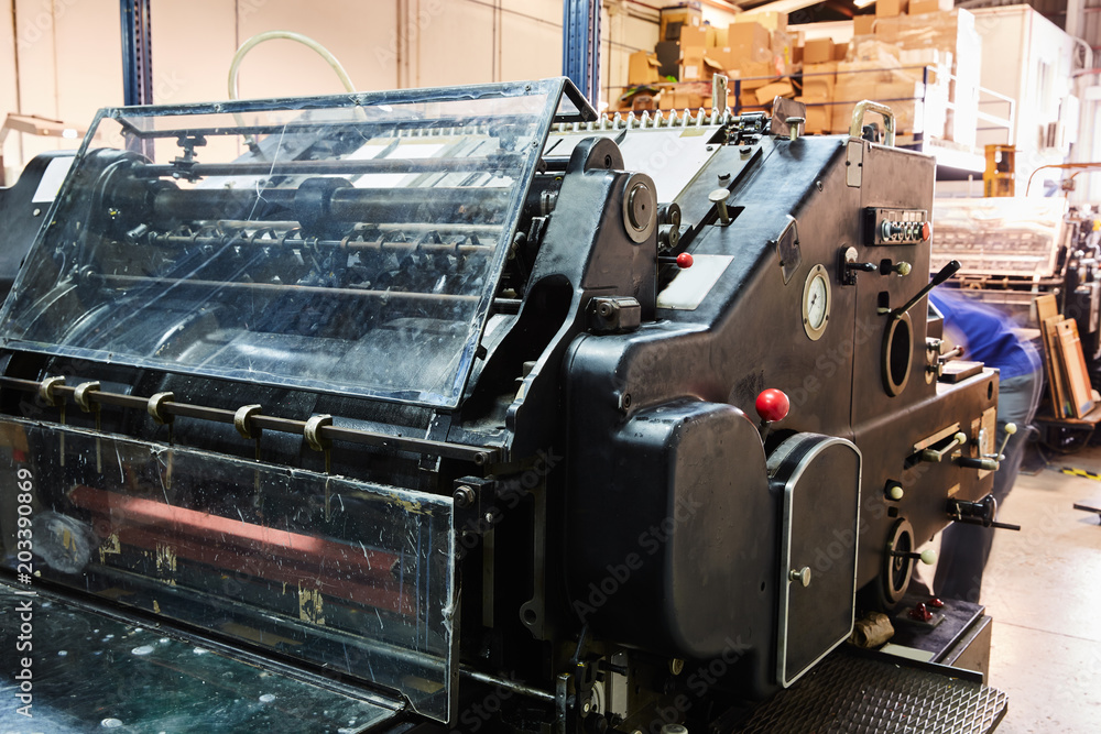 Printer lithography cylinder machine printing Stock Photo | Adobe Stock