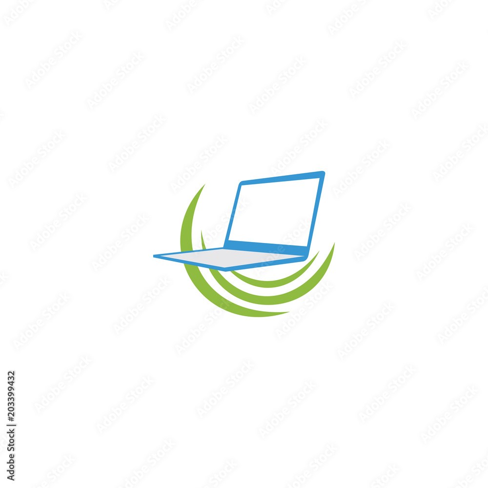laptop computer logo Stock Vector | Adobe Stock