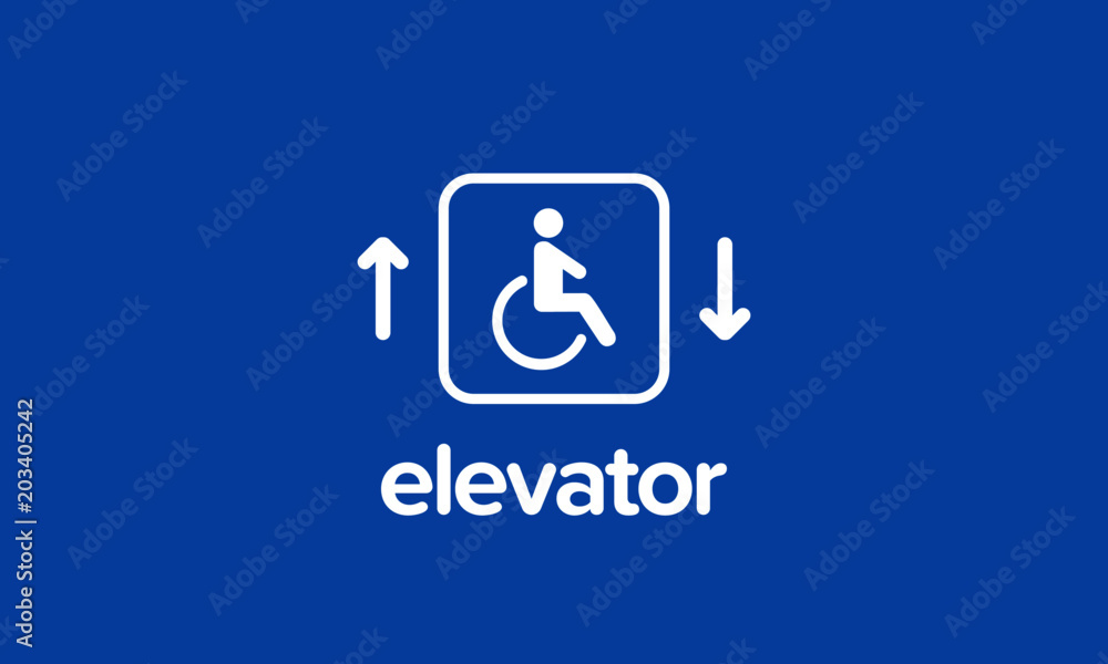 Handicap Elevator Sign Vector Illustration with Up and Down Arrows ...