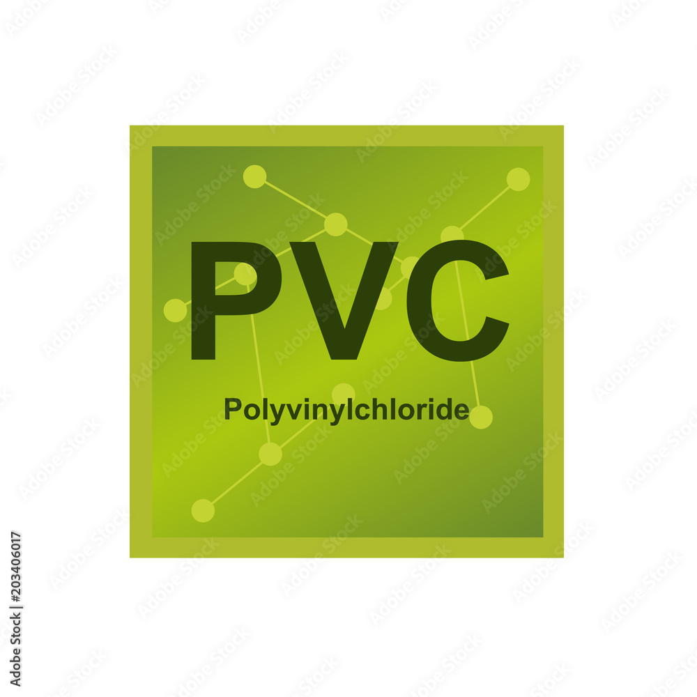Vector symbol of Polyvinylchloride (PVC) polymer on the background from ...