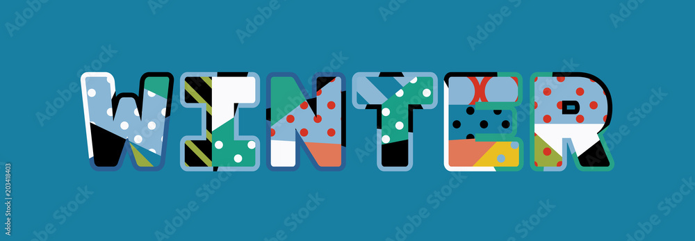 Winter Concept Word Art Illustration Stock Vector | Adobe Stock