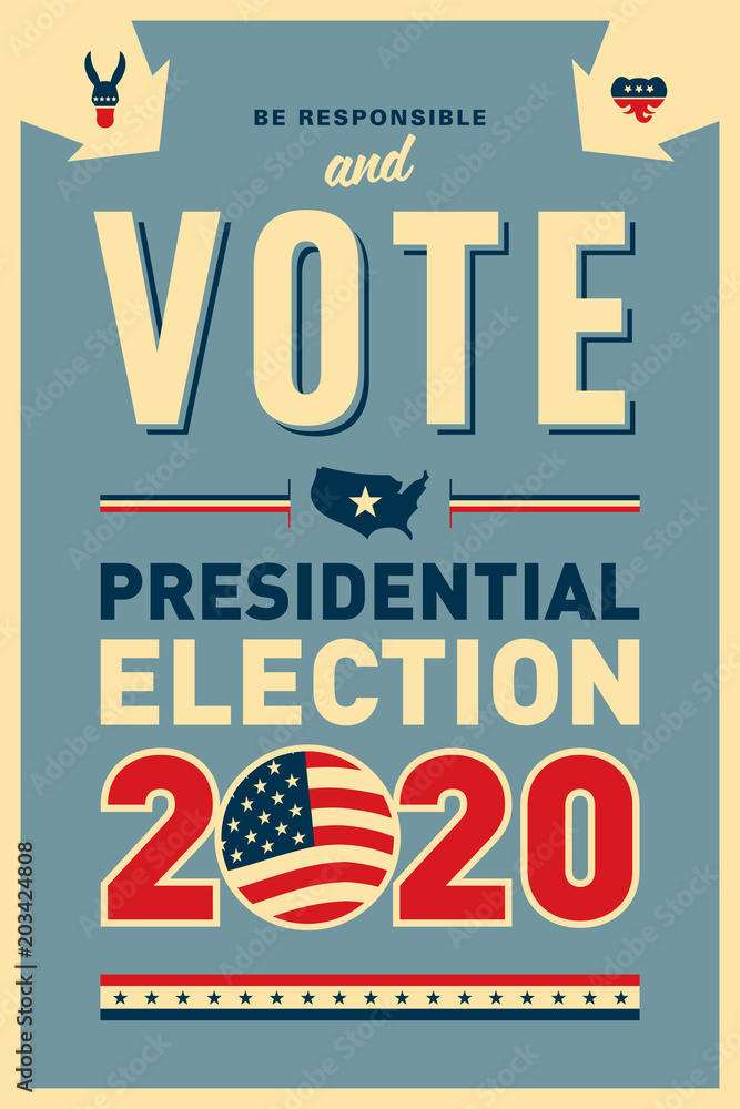 Vintage style 2020 United States of America Presidential Election ...