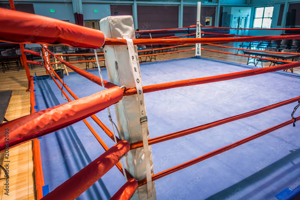 boxing ring arena in gym before action Stock Photo | Adobe Stock