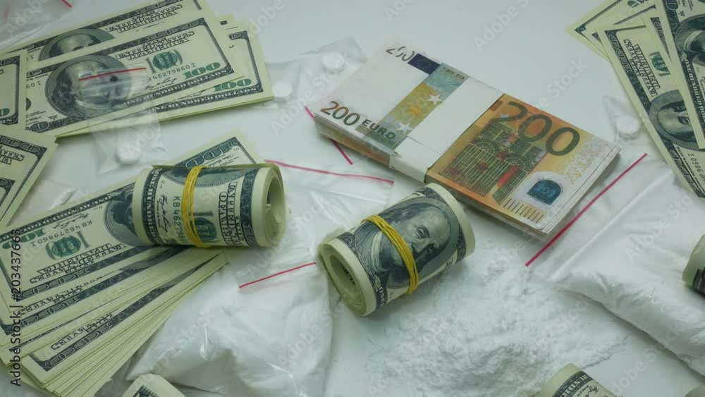 criminal money profit of the drug cartel from the sale of cocaine and ...