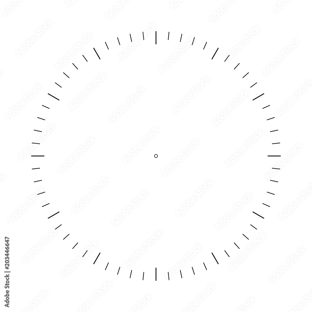 Clock face. Measuring circle scale. Measuring round scale, Level ...