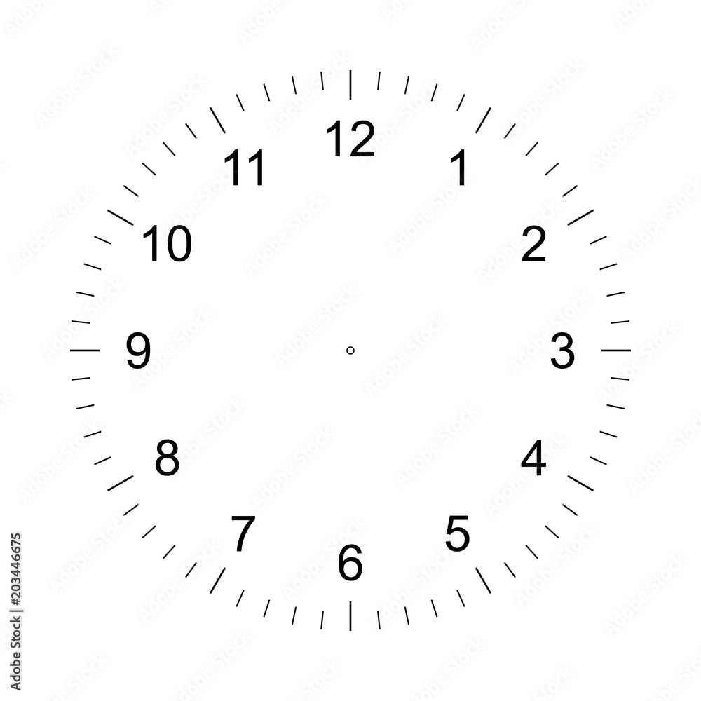 Clock face. Measuring circle scale. Measuring round scale, Level ...