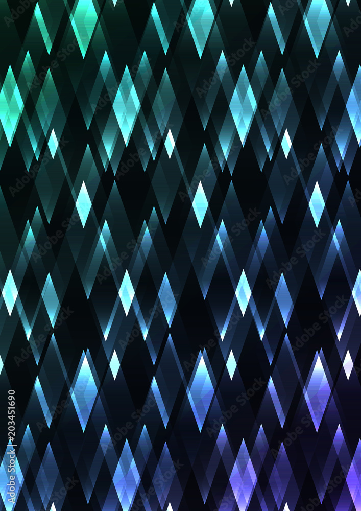 turquoise crystal shine abstract background, diamond business template ...