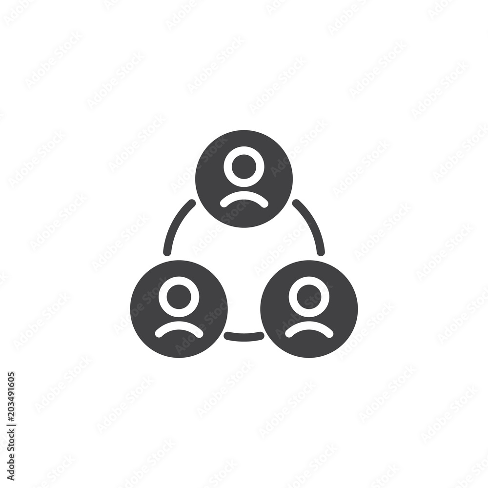 Multiple user vector icon. filled flat sign for mobile concept and web ...