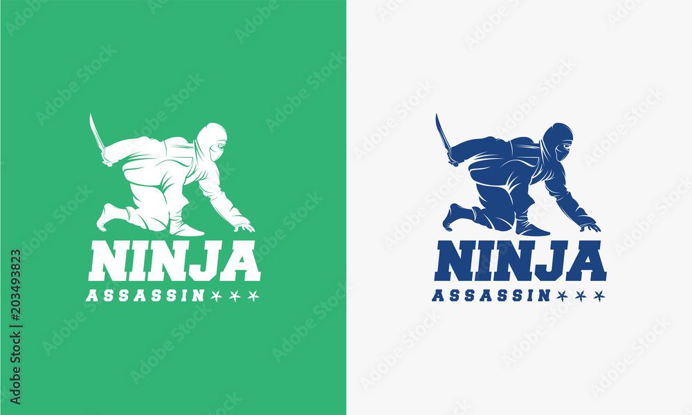 Great Ninja Assassin logo designs concept, Ninja Assassin Hold Sword ...