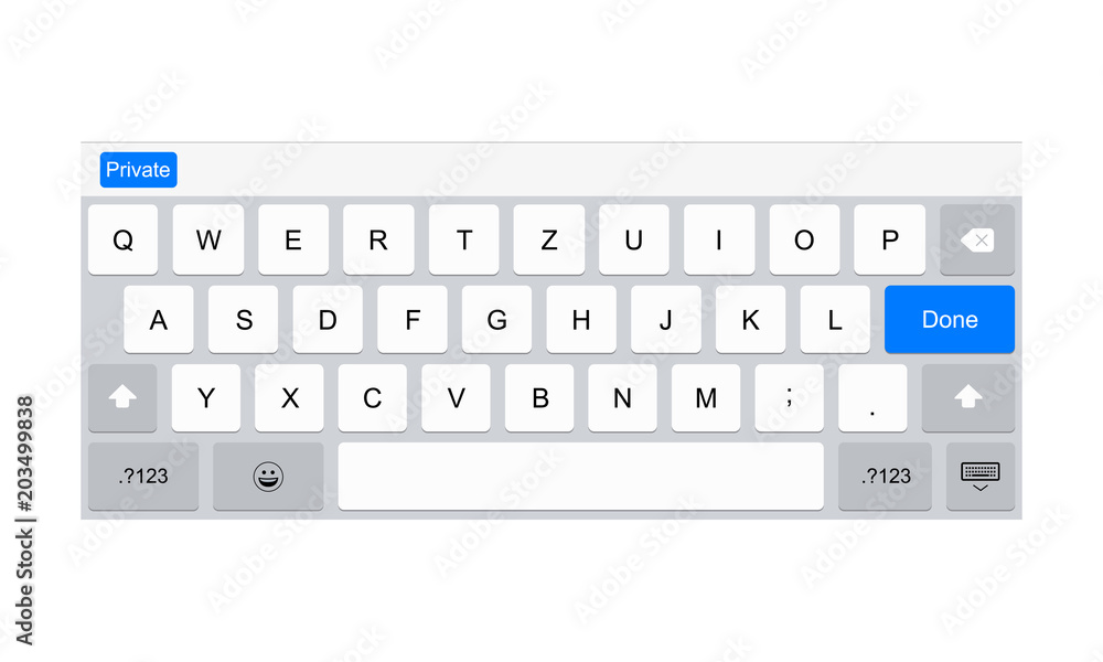 Mobile keyboard for tablet computer. Keypad template. Vector ...