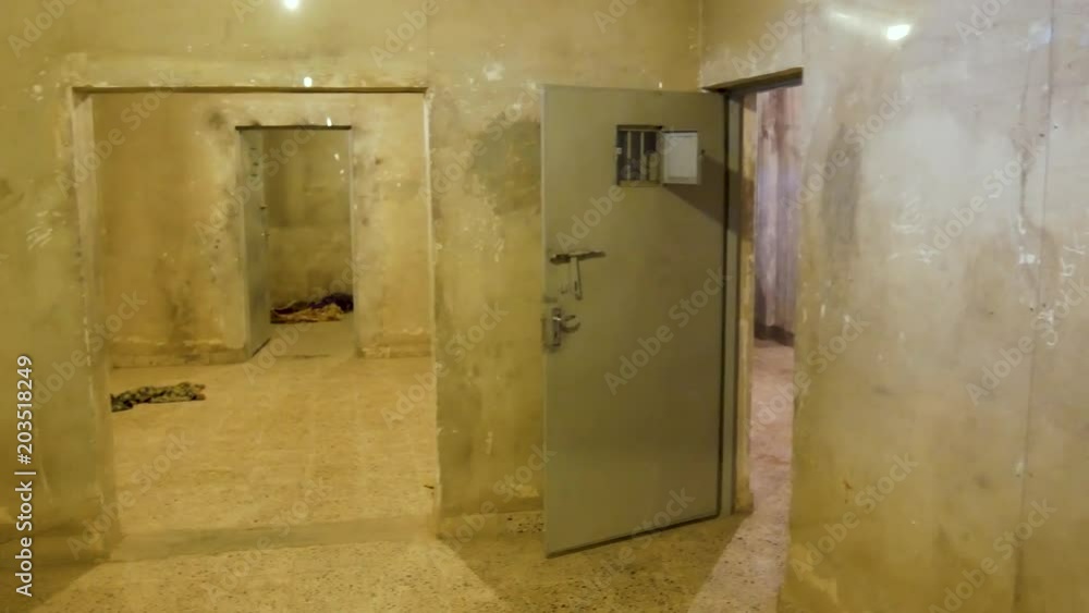 View of the jail cells which once held Kurdish freedom fighters and ...