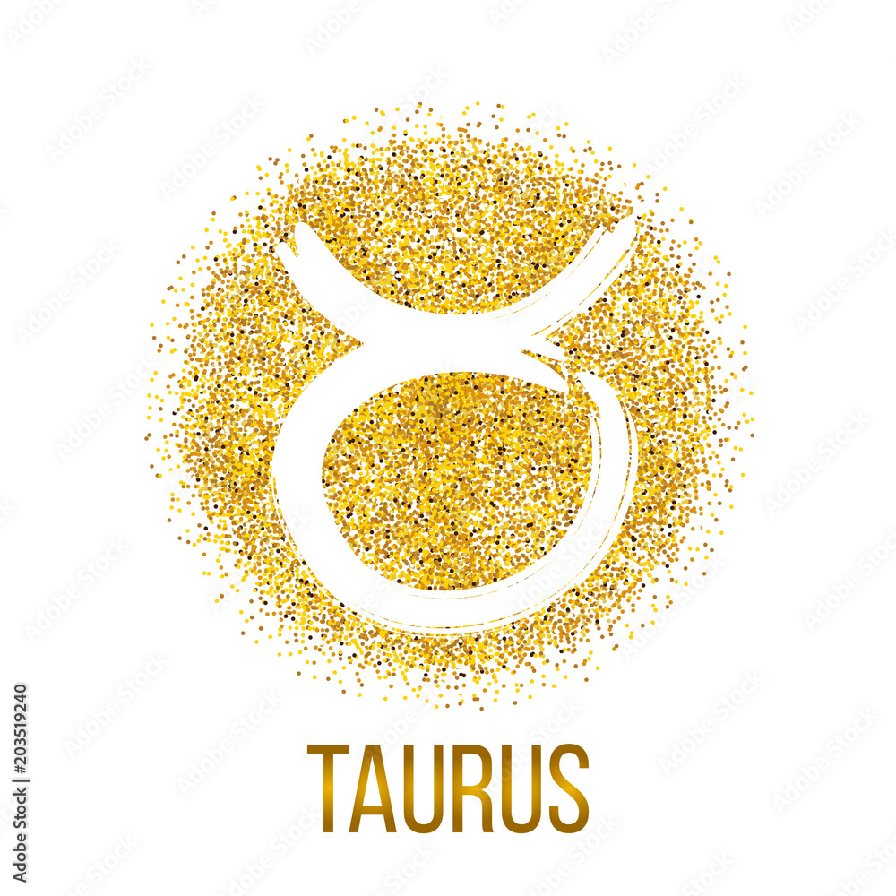 taurus glitter sparkle vector zodiac sign Stock Vector | Adobe Stock