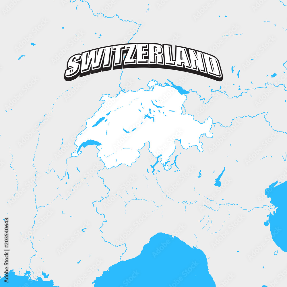 Switzerland map with blue background and headline Stock Vector | Adobe ...