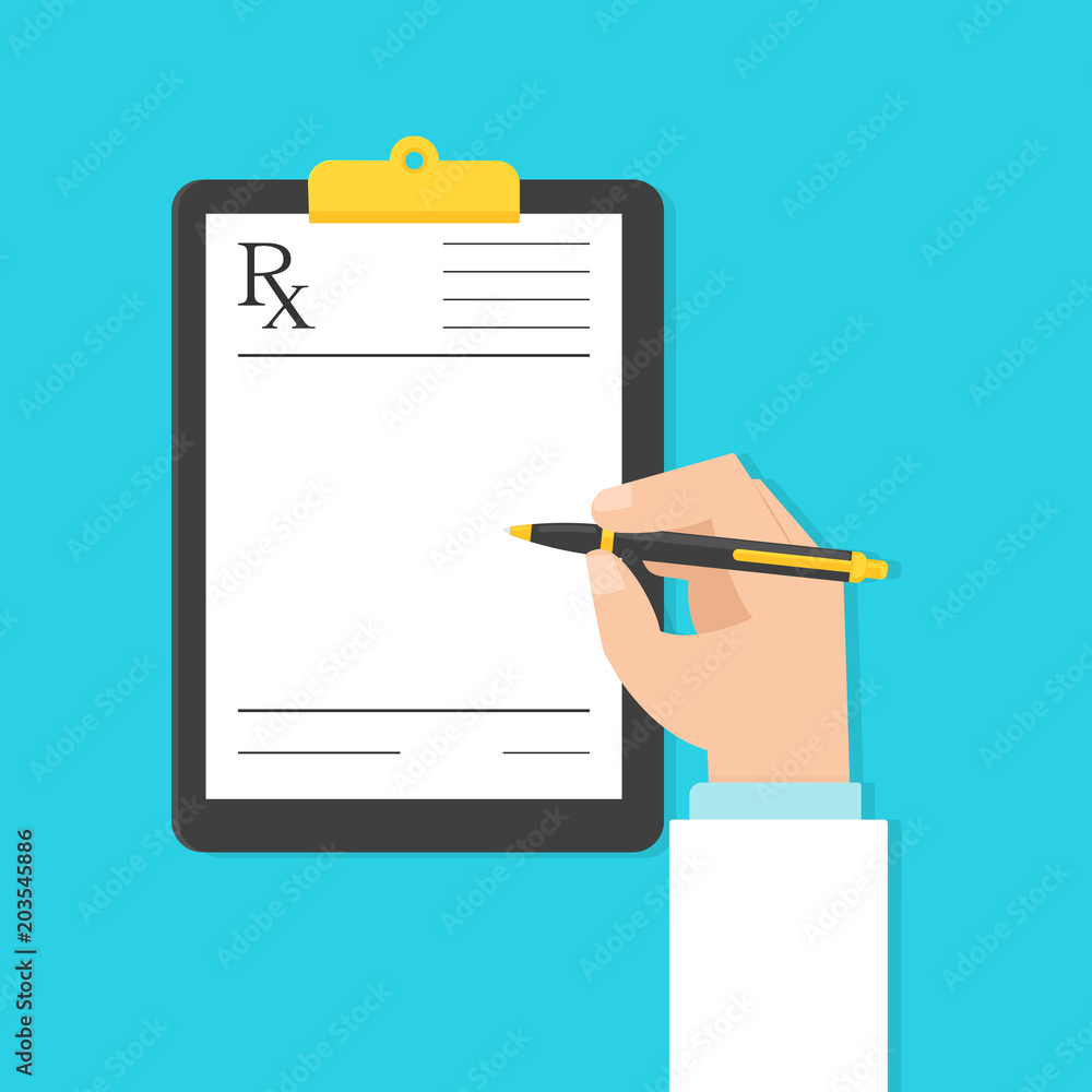 Clipboard with medical prescription Stock Vector | Adobe Stock