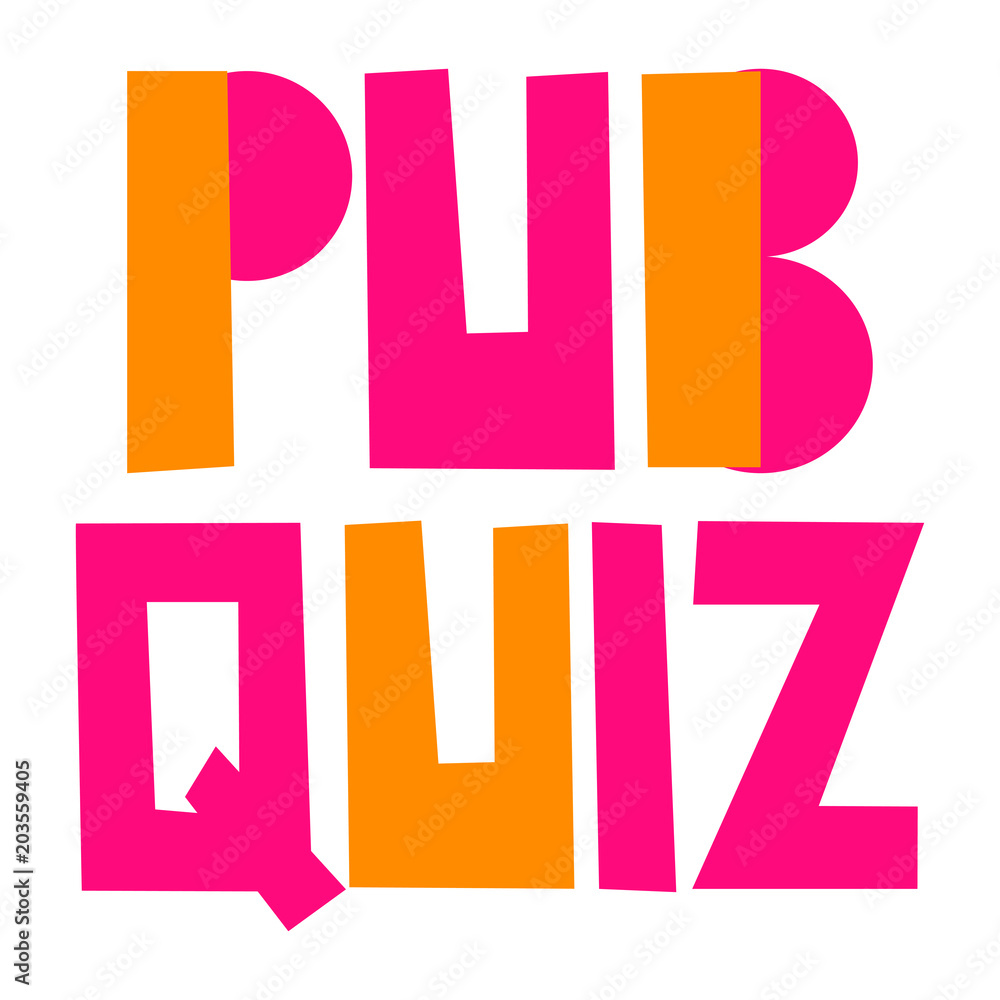 Pub quiz. Vector hand drawn illustration on white background. Stock ...