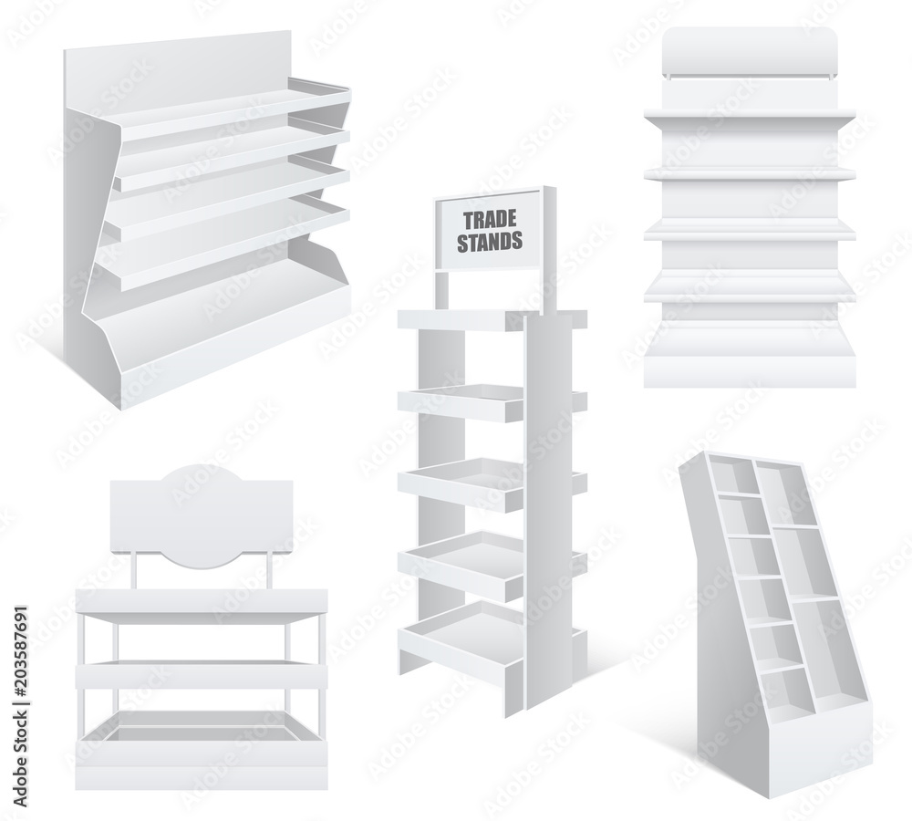 Trade Stands Realistic Set Stock Vector | Adobe Stock