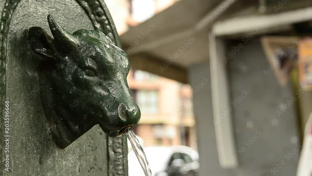 Turin, Piedmont region, Italy. May 2018. The symbolic fountain of Turin ...
