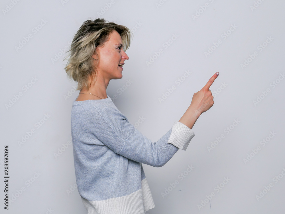 Emotional intelligence. Side view sequence of a woman thinking. Human ...