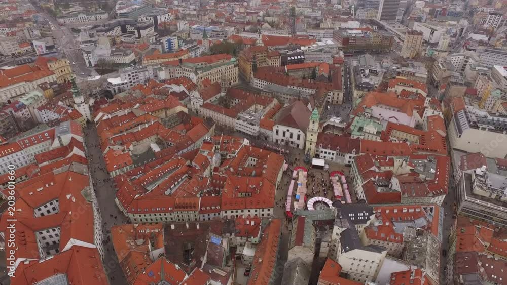 Aerial view of the Old Town buildings Stock Video | Adobe Stock