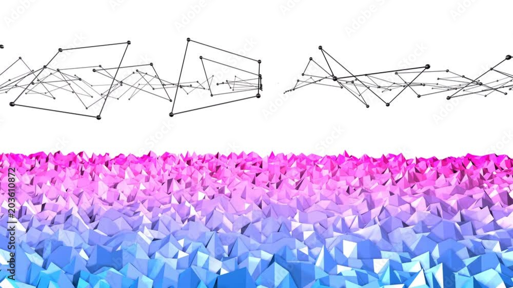 4k low poly background animation in loop. Seamless 3d animation in ...