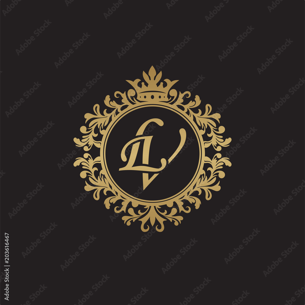 Initial letter , , overlapping monogram logo, decorative ornament badge ...