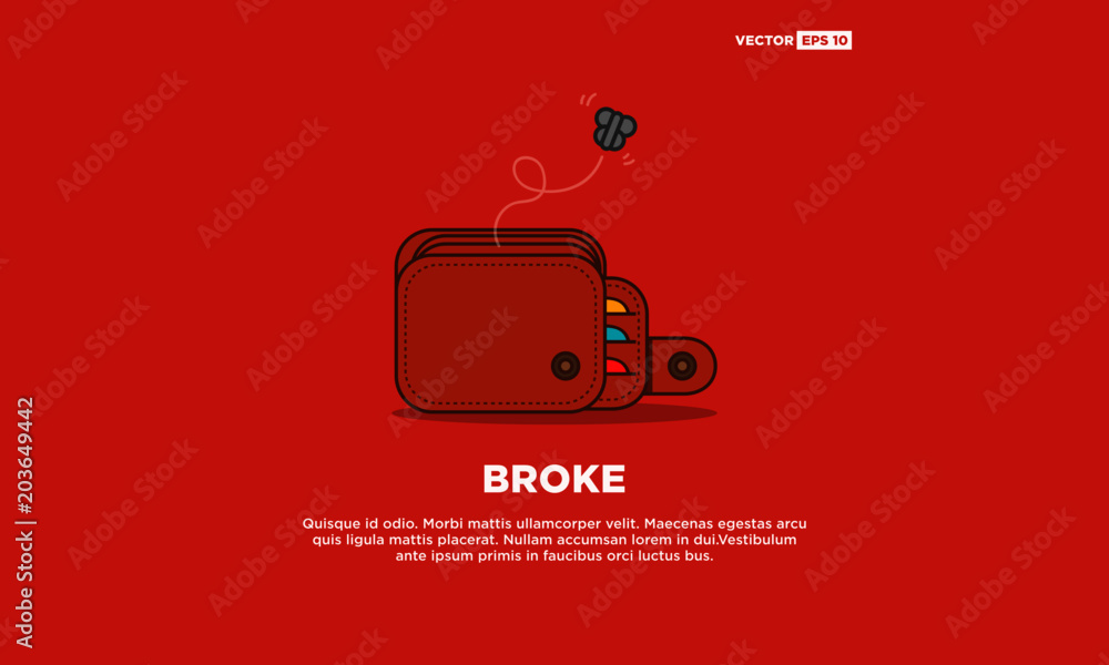 Empty Wallet with Fly Flying out of It to Show Poor or Broke Stock ...