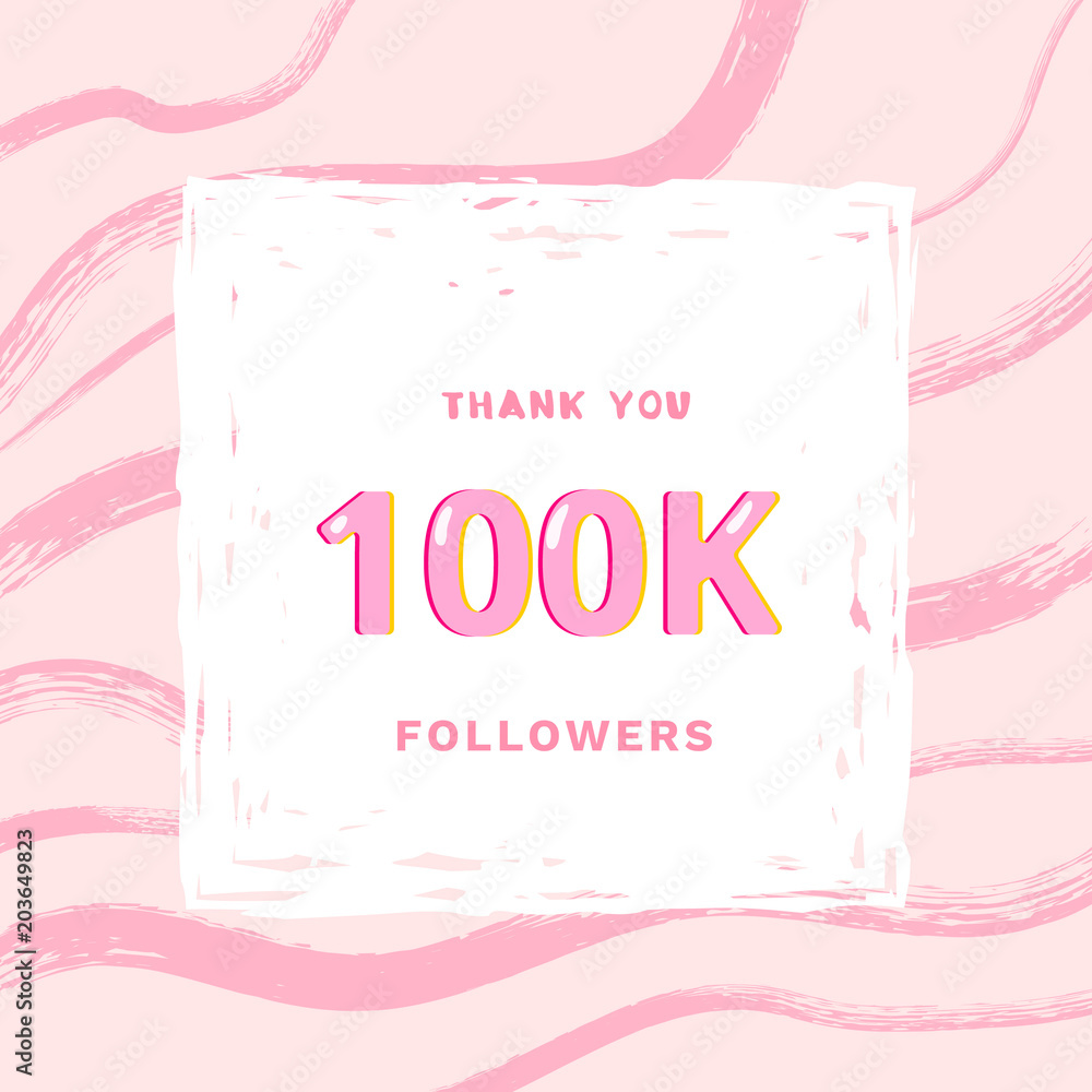 100K followers thank you. Vector illustration. Stock Vector | Adobe Stock