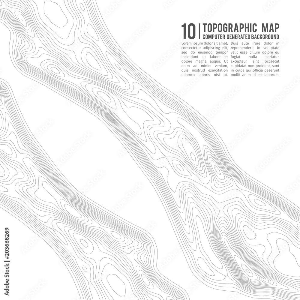 Topographic map contour background. Topo map with elevation. Contour ...