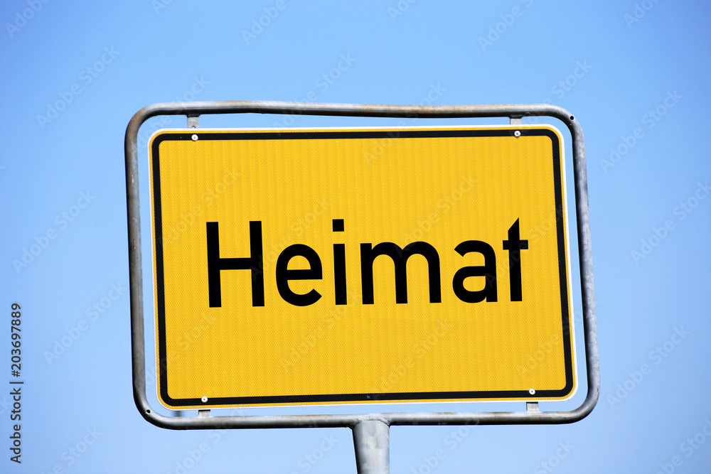 Ortschild mit dem Schriftzug Heimat Stock Photo | Adobe Stock