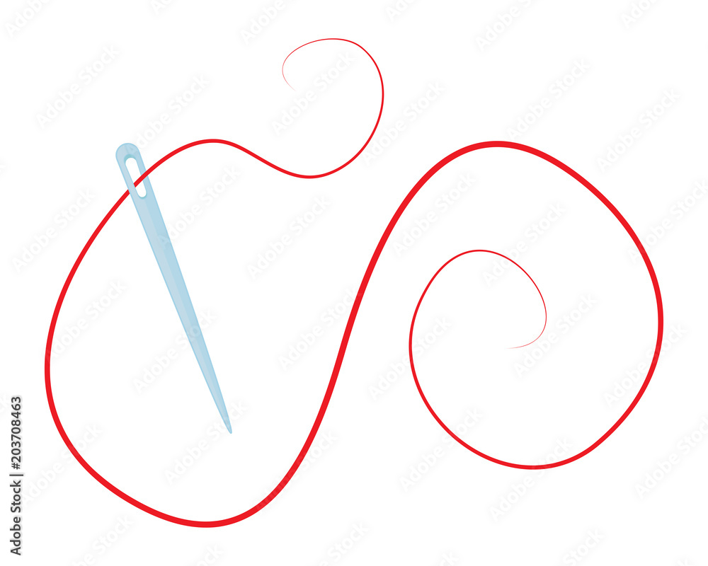cartoon needle with thread isolated on white background Stock Vector ...