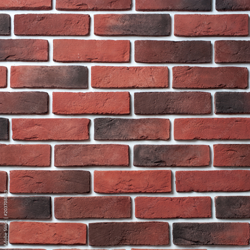 Red and dark brick wall. Block background, design pattern Stock Photo ...