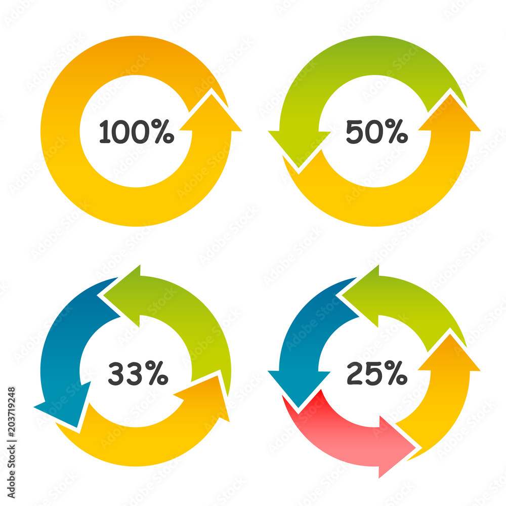 Set of circle percentage diagrams for web design. Circle diagrams ...